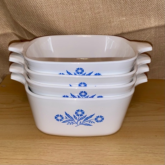 Corningware | Kitchen | Corning Ware White Blue Cornflower Pattern ...